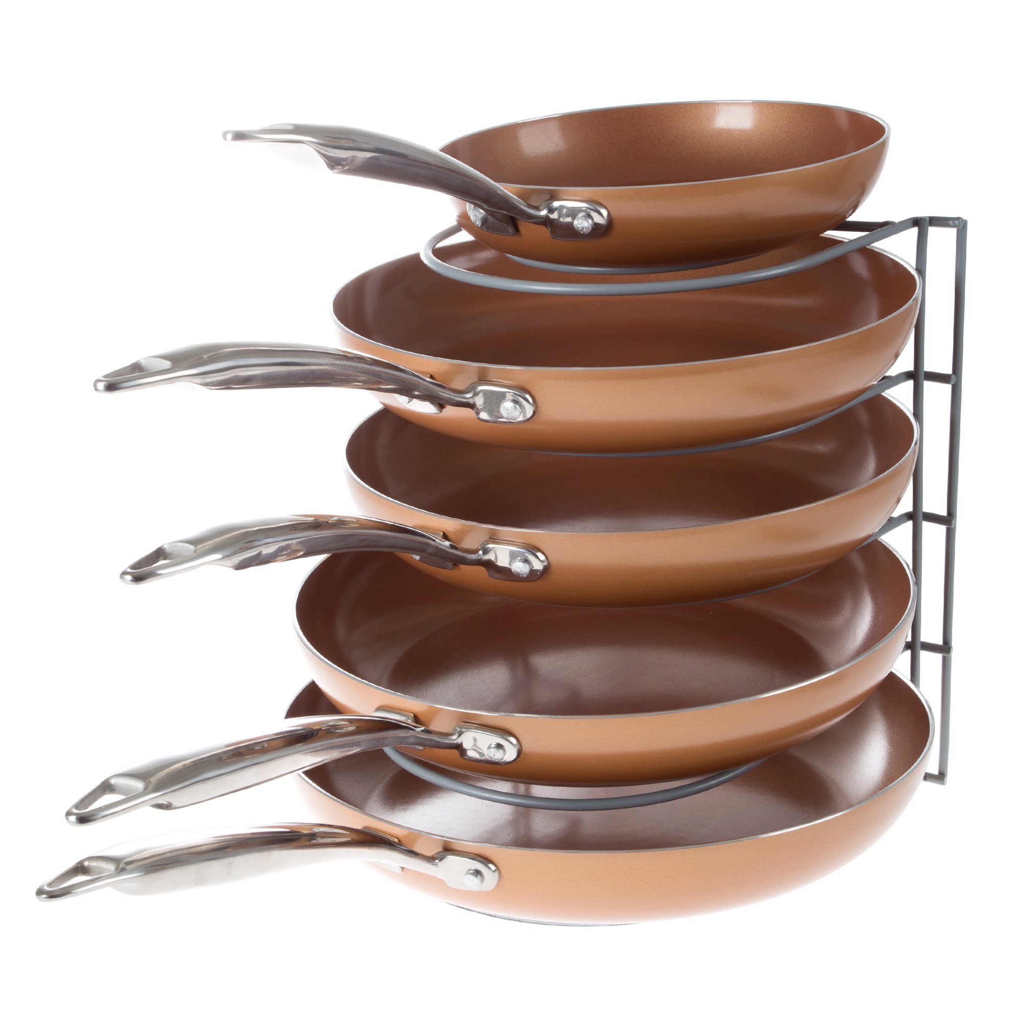Kitchen Cabinet Pot, Pan and Lid Organizer and Holder- Iron Storage Pantry Rack Shelf for Pots and Pans, Houseware, Bakeware and More by Lavish Home