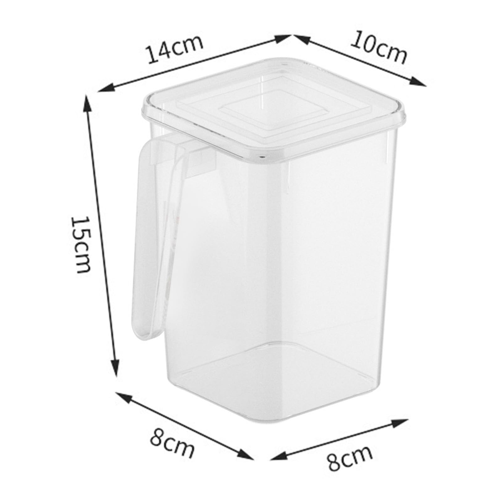 Cyrank 2Pcs Refrigerator Organizer Box, Refrigerator Side Door Storage Box with Lid Fruit Vegetable Containers Clear Plastic Fridge Side Door Storage Box Set for Kitchen