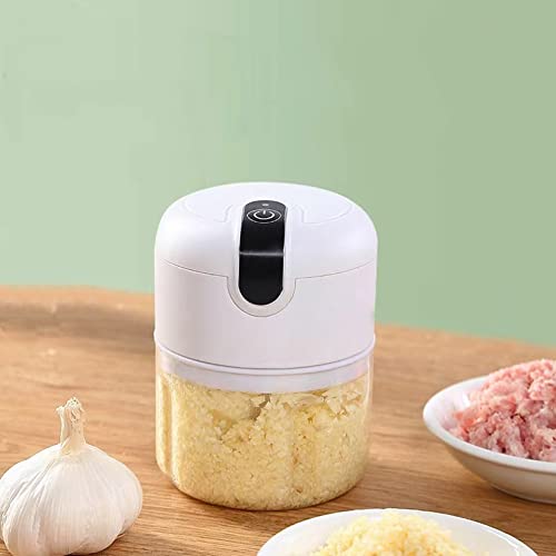 Pogeair White 3 CUP Cordless Mini Food Chopper,Small Food Processor for Garlic,Nut,Meat(100+250+350ML)