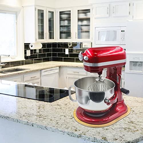 Bamboo Mixer Slider Compatible with Kitchen aid Bowl Lift 5-8 Qt Stand Mixer - Kitchen Countertop Storage Mover Sliding Caddy for Kitchen Aid 5-8 Qt Mixer, Mixer Appliance Moving Tray