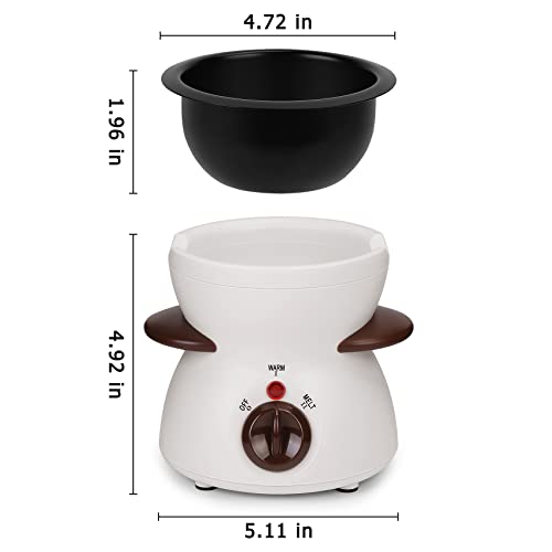 Micnaron Chocolate Fondue Pot Electric Chocolate Melting Pot Chocolate Maker Chocolate Marshmallow Candy Melting Warming Fondue Set Dipping Pot with 10pcs Forks & Removable Pot for Party, White