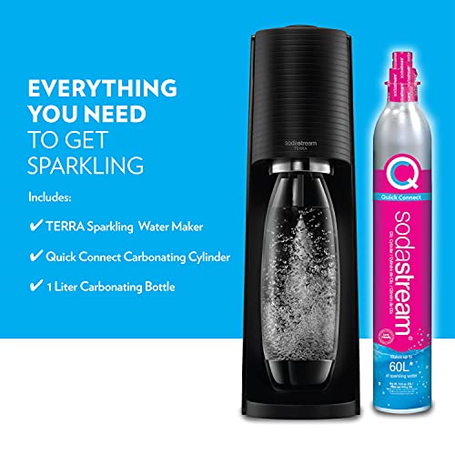 SodaStream Terra Sparkling Water Maker (Black) with CO2 and DWS Bottle