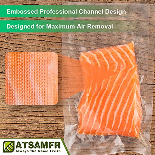 ATSAMFR 4mil100 Quart Size 8x12Inch Vacuum Sealer Food Bags with BPA Free,Heavy Duty,Great for Vac Storage or Sous Vide Cooking