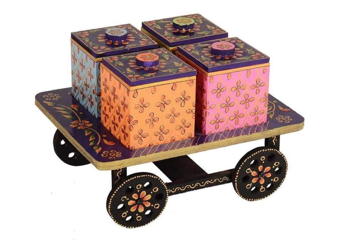 Cart Dryfruit Box - Stylish Storage box Festive Decor Products,dry fruit box with lid, storage boxes for organizing, dry fruits storage containers Festive decor products, dry fruits organizer