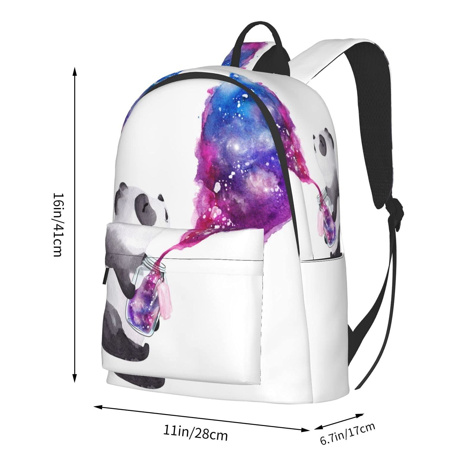 FeHuew 16 inch backpack Panda Bottle Galaxy Laptop Backpack Full Print School Bookbag Shoulder Bag for Travel Daypack