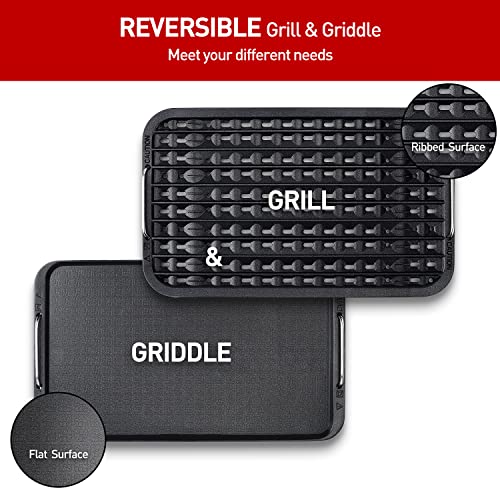 Indoor Smokeless Grill, Techwood 1500W Electric BBQ Grill with Temperature Control, Korean Grill Removable Grill & Griddle Plates, Tempered Glass Lid