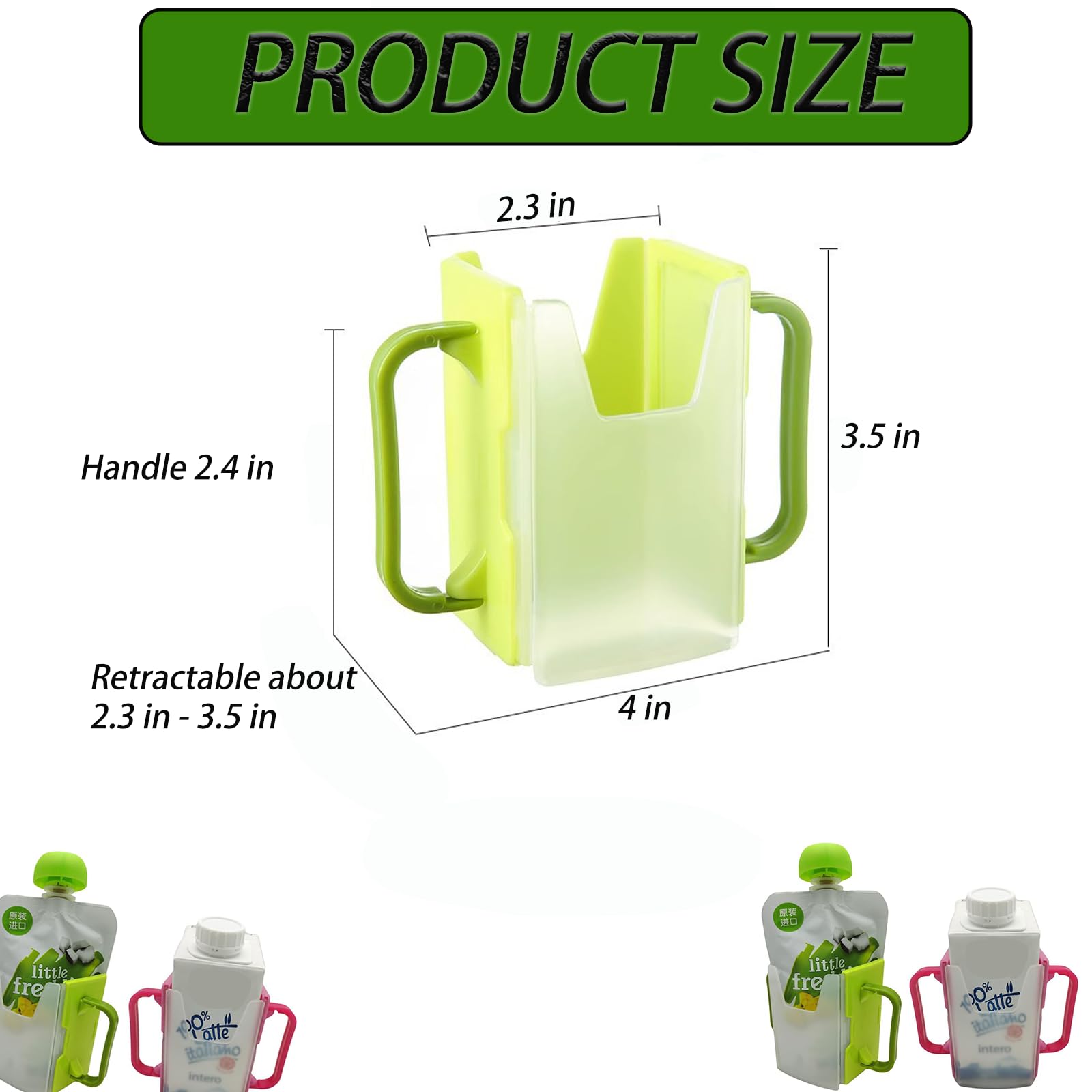 ARTICHIC Baby Pouch Holder No Squeeze、Baby Pouch Holder No Spill 、Pouch Food Pouches、Juice Box Holder - Anti-Squeeze Yogurt Pouch Reusable Toddler Essentials 2 Pack
