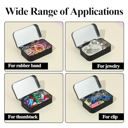Bewudy 3 PCS Metal Rectangular Hinged Tin Boxes with Lid, Mini Metal Tin Box, Containers Portable Box, Small Storage Kit Home Organizer for Storage Candies Jewelry Crafts