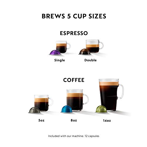 Nespresso VertuoPlus Deluxe Coffee and Espresso Machine by De'Longhi, Titan, with Vertuoline Variety Pack Coffees included