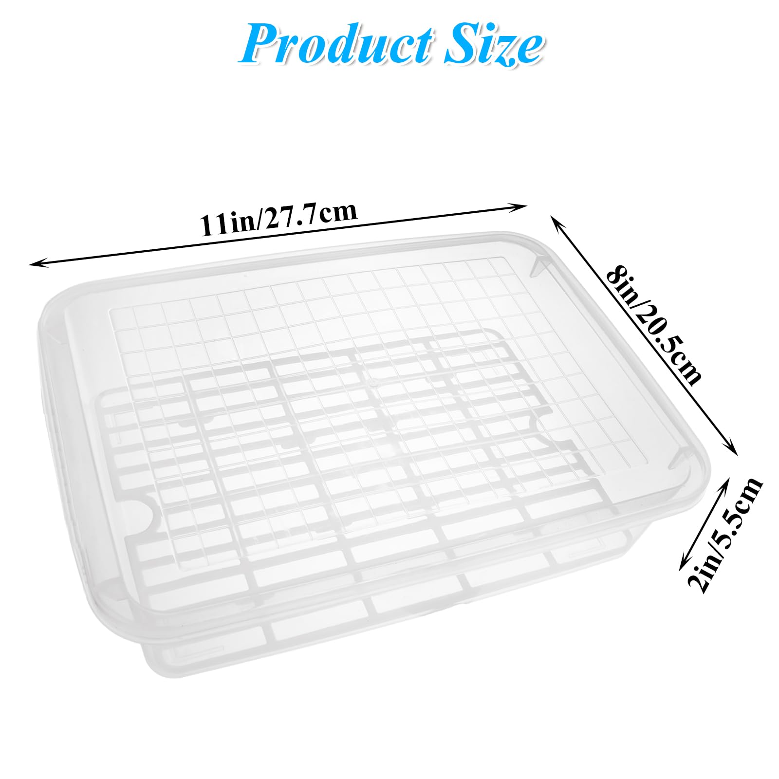 QTLCOHD 8 Pack Large Food Storage Containers with Removable Drain Plate and Lid for Meat Fruits Vegetables Freezer Storage