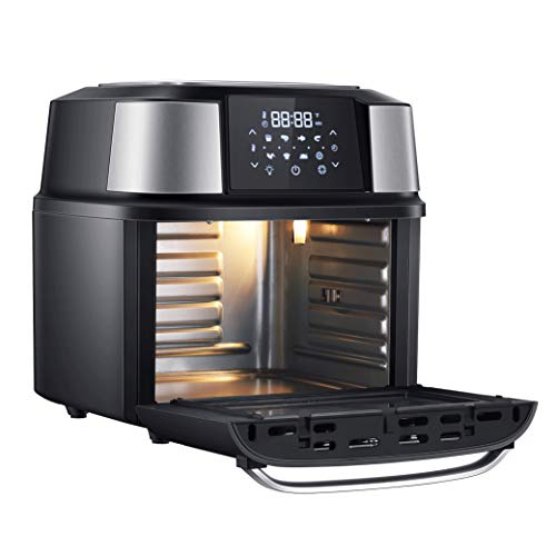 GoWISE USA 17-Quart Air Fryer & Food Dehydrator - 5 Drying Trays plus 6 Additional Accessories - Perfect for Drying Beef Jerky, Herbs, Fruit, Vegetables, Dog Treats