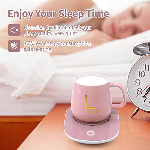 Coffee Mug Warmer with Automatic Sensor Switch, Coffee Cup Warmer Portable, Mug Warmer One-Button Touch,Coffee Warmer 122°F-131°F for Heating Coffee, Milk, Tea, Candles, for Women. (Pink 8)