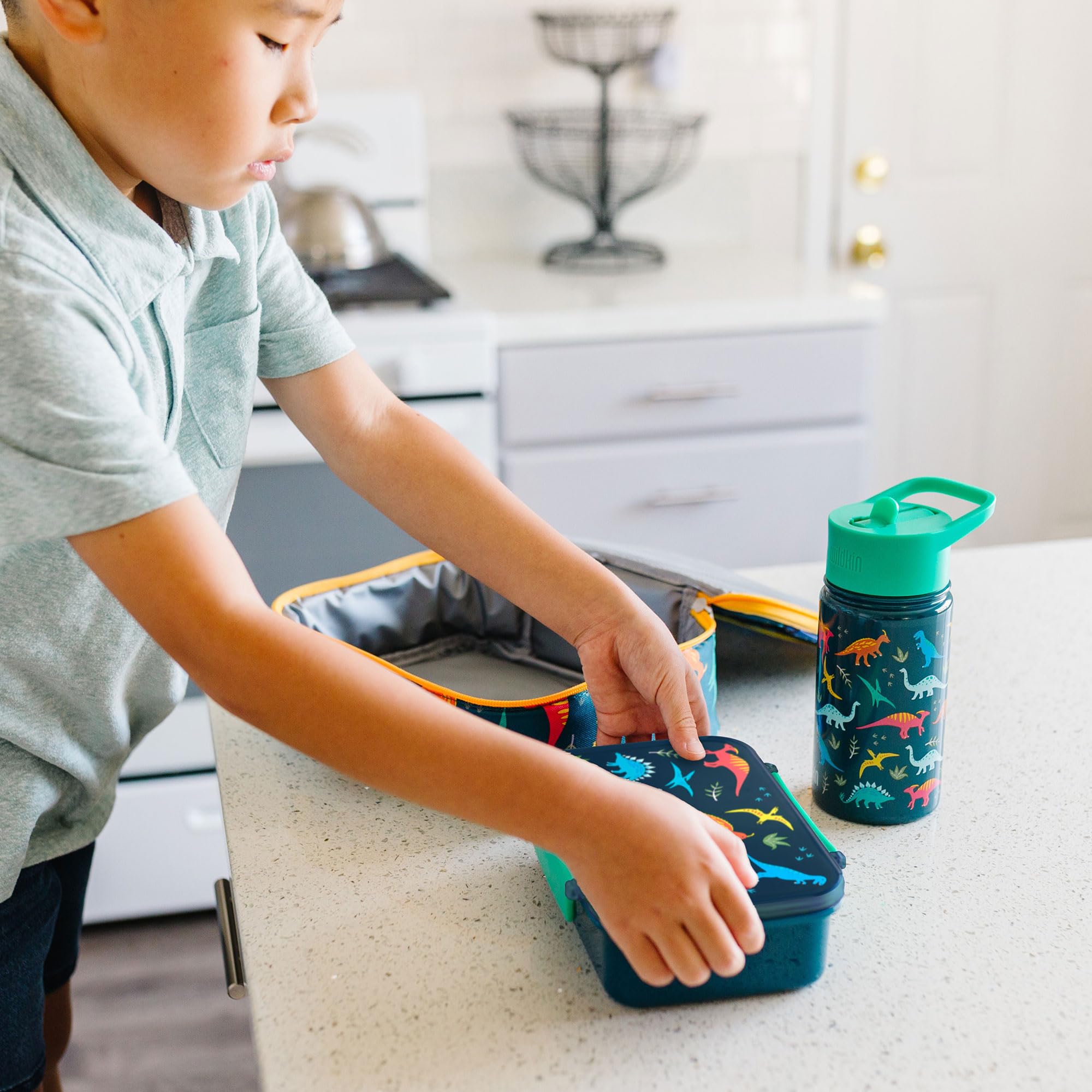 Wildkin Reusable Food Container for Kids – Airtight, Leak Resistant, Dishwasher Safe - Jurassic Dinosaurs