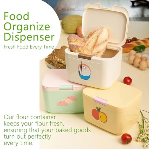 LivLab Rice Dispenser - 10 Lbs Storage Container Bin with Measuring Cup Food Flour Container Bins Household Dog/Cat Food Container for Kitchen Pantry Organization (White-Palm)