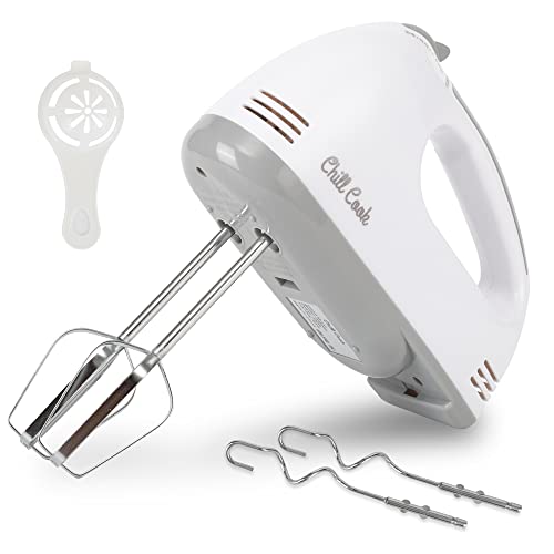 Electric Hand Mixer - Electric Baking Tools Includes 4 Stainless Attachments, 1 Egg White Separator - Chillcook Baking Mixer for Bread, Cake, Meringue - 300W Copper Motor 5-Speed Control