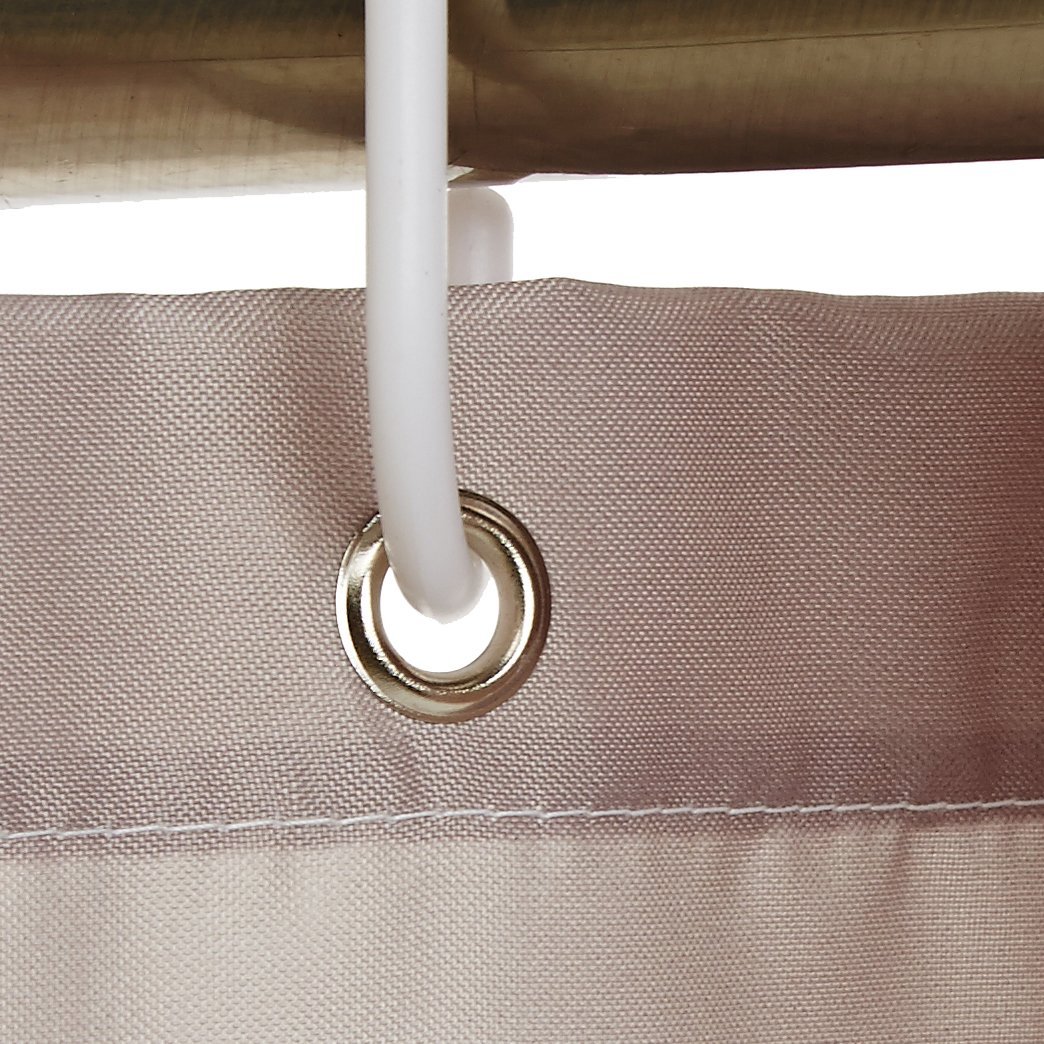 Amazon Basics Fabric Shower Curtain with Grommets and Hooks - 72 x 72 Inch, Large Light Brown, Beige