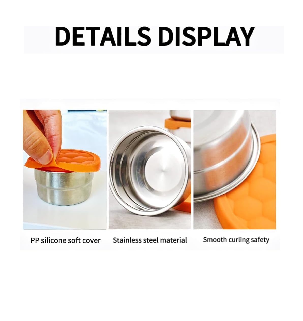 Stainless Steel Containers w/Lids, Set of 5 (3oz, 6oz, 12oz, 20oz, 30oz), Leak-proof Food Storage, Nesting Snack Organizer, Reusable Airtight Lunch Bento Box
