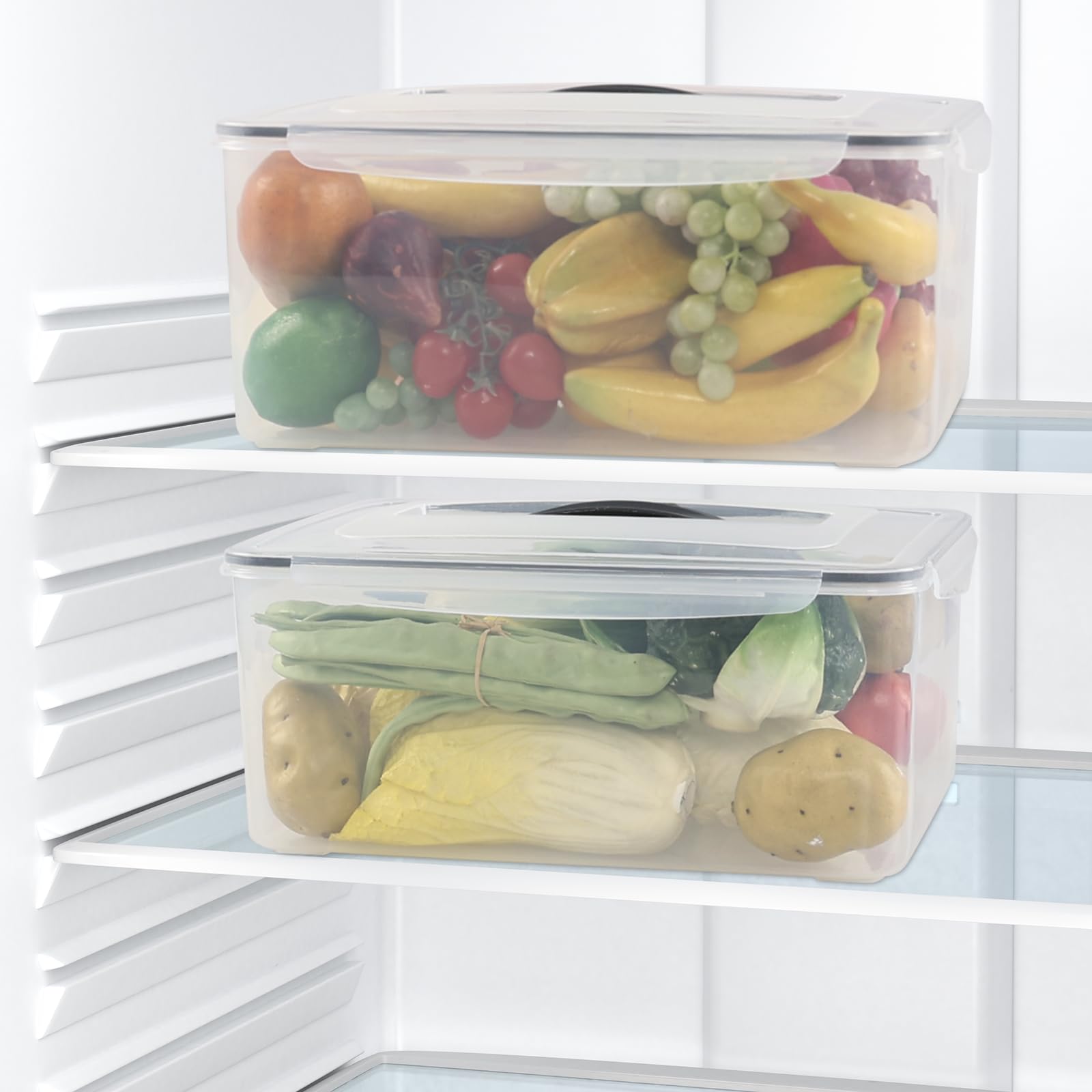 Bblina 4-Pack 14.5 L Food Sealed Storage Container, Plastic Boxes with Airtight Lid