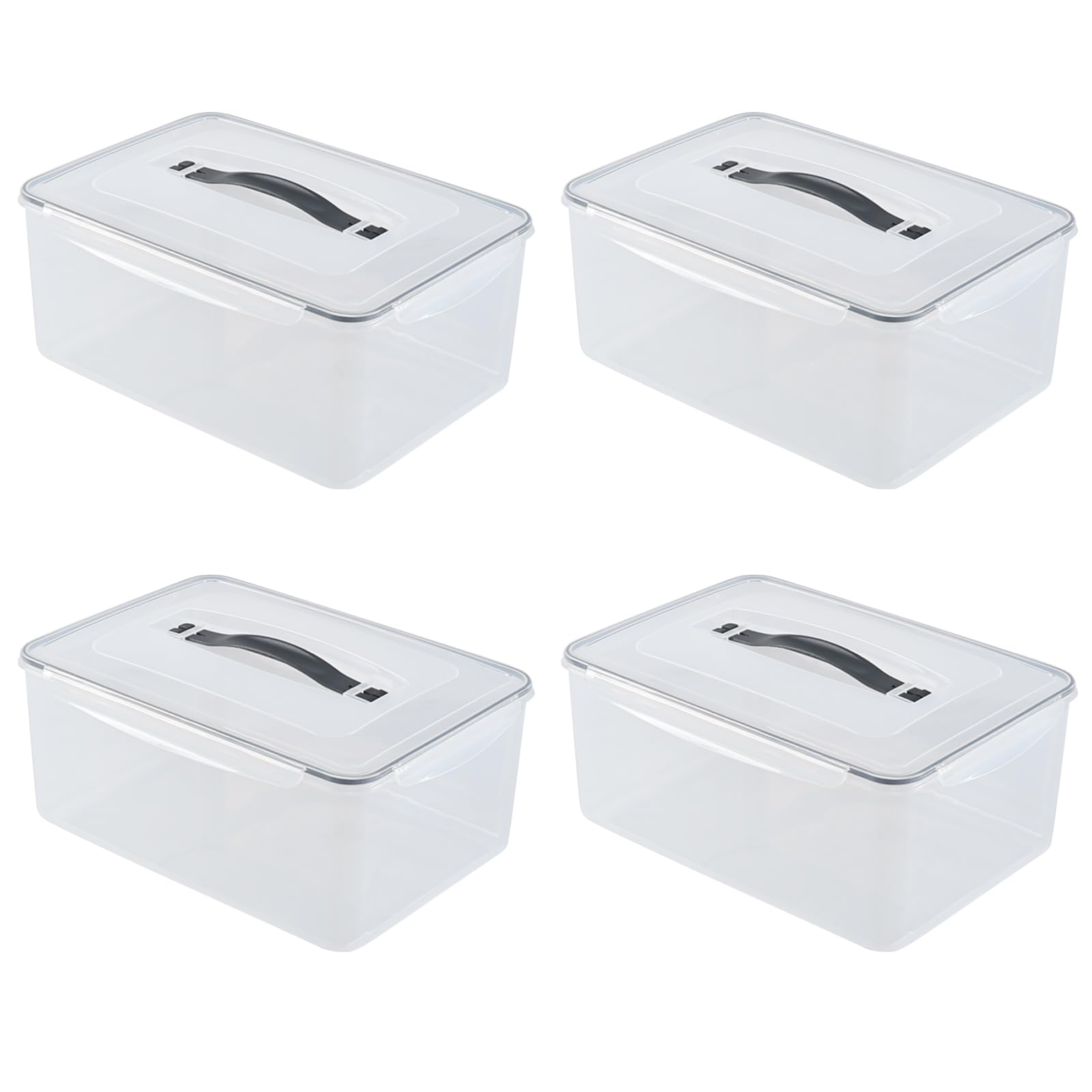 Bblina 4-Pack 14.5 L Food Sealed Storage Container, Plastic Boxes with Airtight Lid