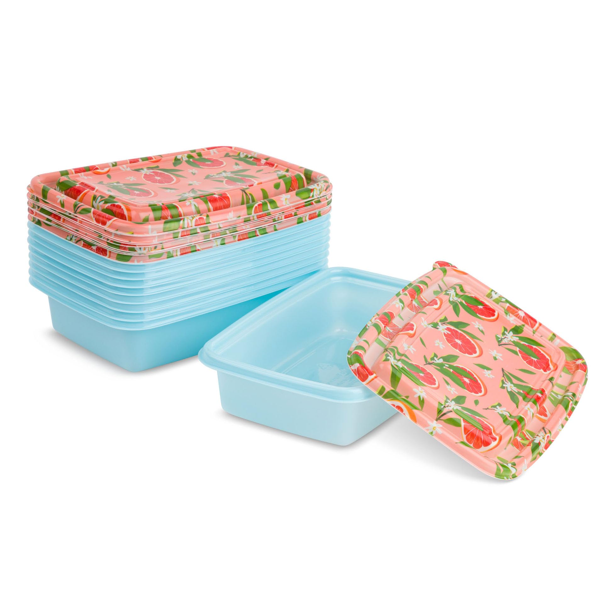Core Home Ruby Grapefruit 33.8 Ounce Capacity, Food-Grade Safe BPA-Free Plastic Reusable Meal Prep Food Storage Containers, 10 Pack, 44794