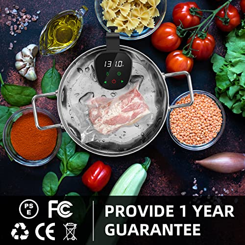 Sous Vide Machine-Suvee Cooker-Rocyis Sous Vide Kit with Lid, Recipes-1000W Fast Heating/Thermal Immersion Circulator/ Accurate Temperature and Timer/ Digital Touch Screen, Stainless Steel (US Standard)