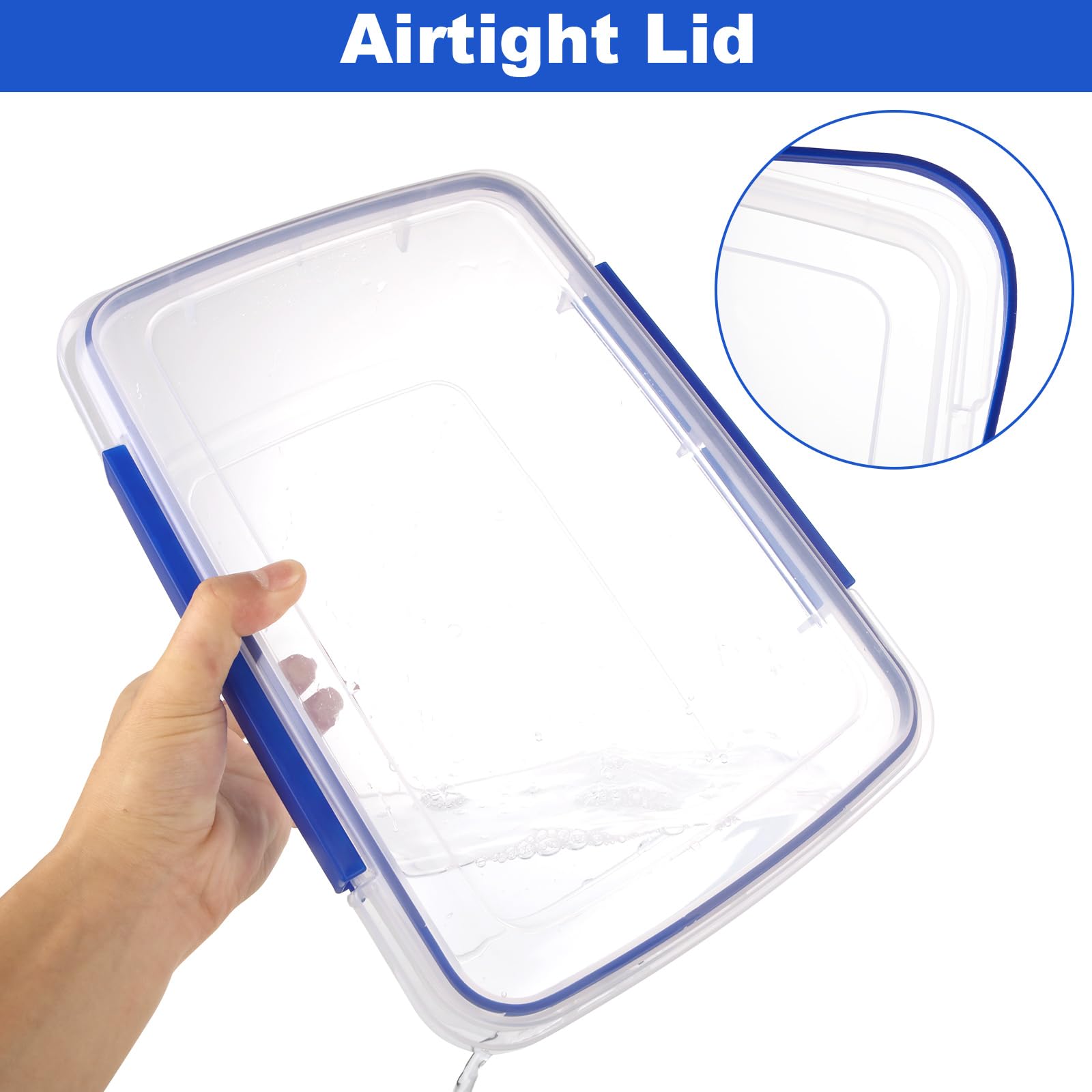 MUXHEL 2 Pcs Large Food Storage Containers with Airtight Lid, 5.5L Reusable Meal Prep Container, Food-Grade Plastic Bread Box for Homemade Bread, Cookies, Food
