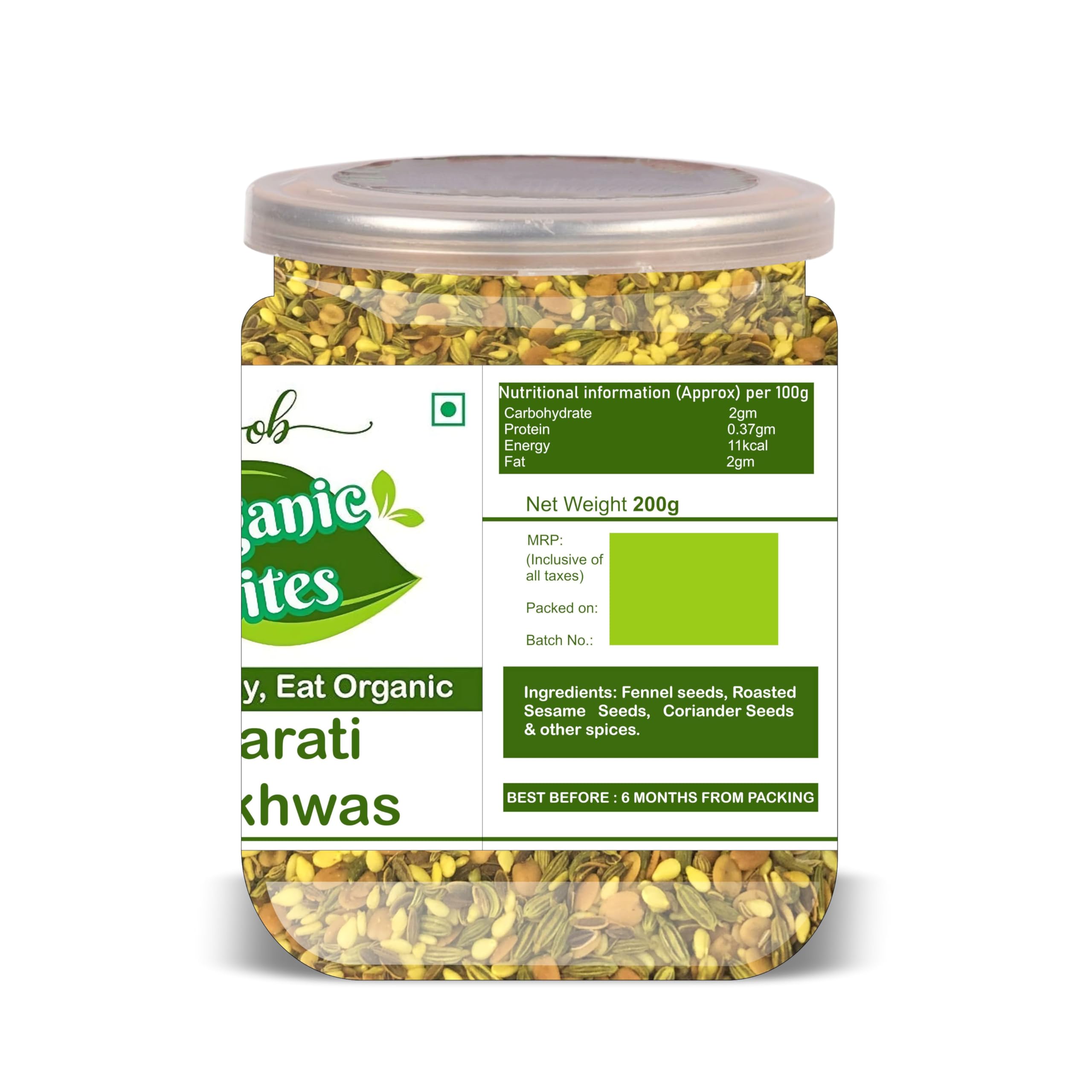 ORGANIC BITES Gujarati Mukhwas 300 Gram Airtight Container