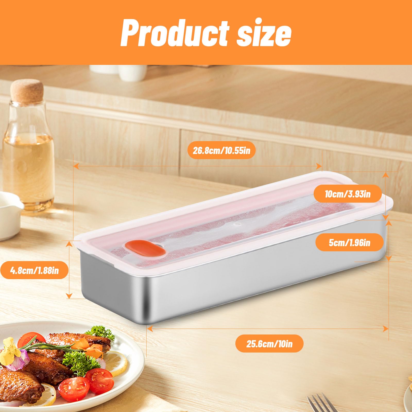 Qivine 2 Pcs Bacon Container for Refrigerator, Bacon Container for Refrigerator,Bacon Storage Containers with Lids Upgraded Airtight Deli Meat Storage Containers for Fridge Deli Meat Keeper