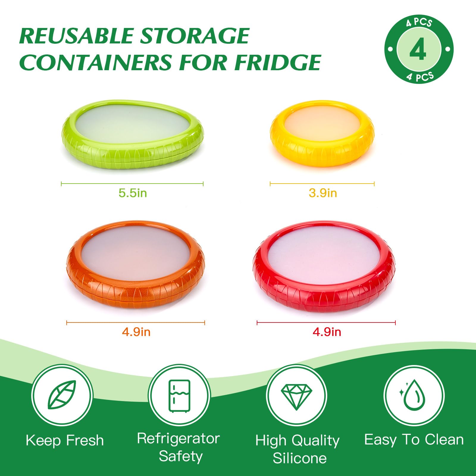 Avocado Saver - 4PCS Reusable Silicone Food Savers Avocado Keeper for Refrigerator Avocado Holder Saver Keeper Onion Holder Potato and Onion Storage Great for Avocado Onions Lemons Potatoes etc
