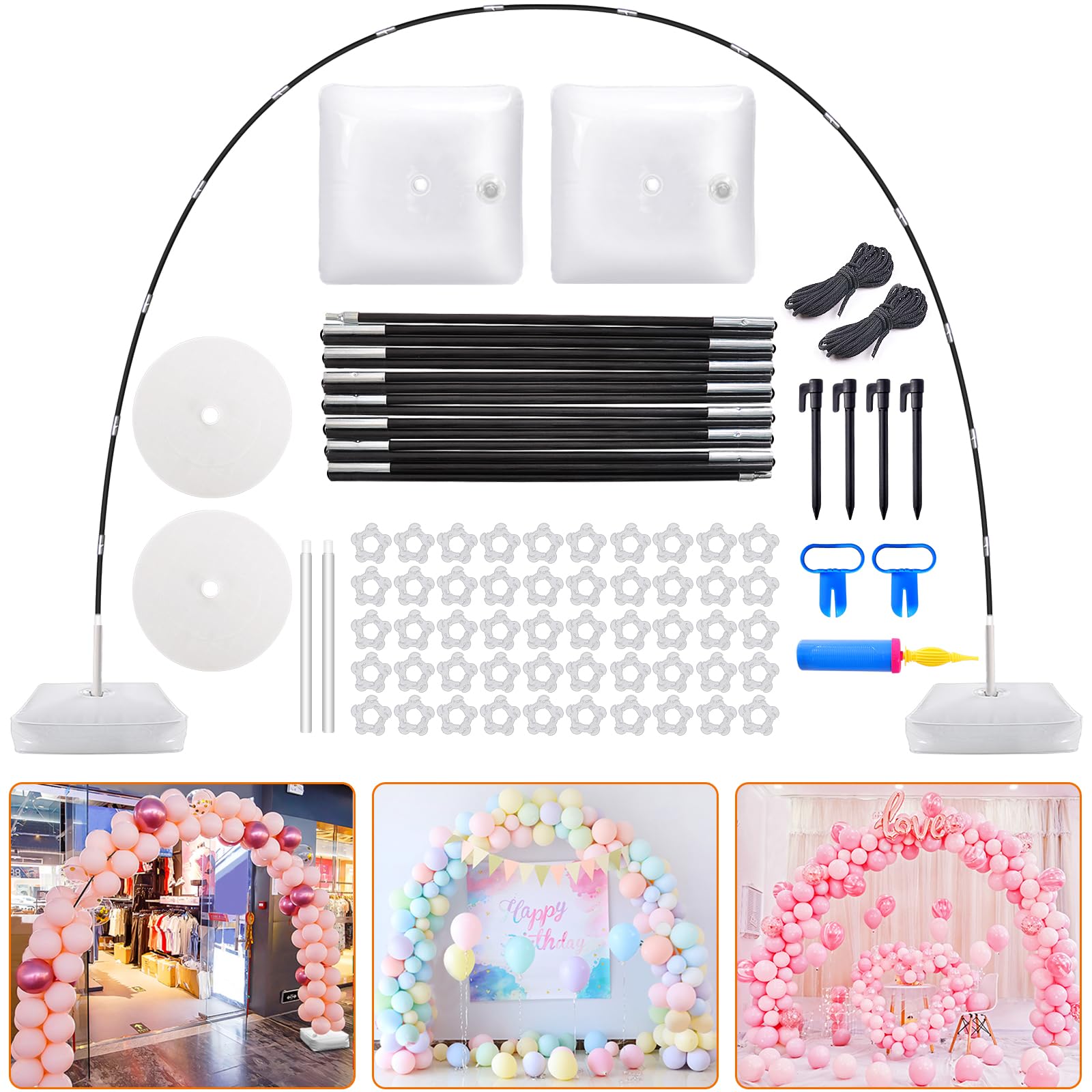 Chamvis Balloon Arch Kit, 9FT Height & 10FT Width Adjustable Balloon Arch Stand: Balloon Arch Frame with Base - for Wedding Baby Shower Birthday Party Supplies Decorations