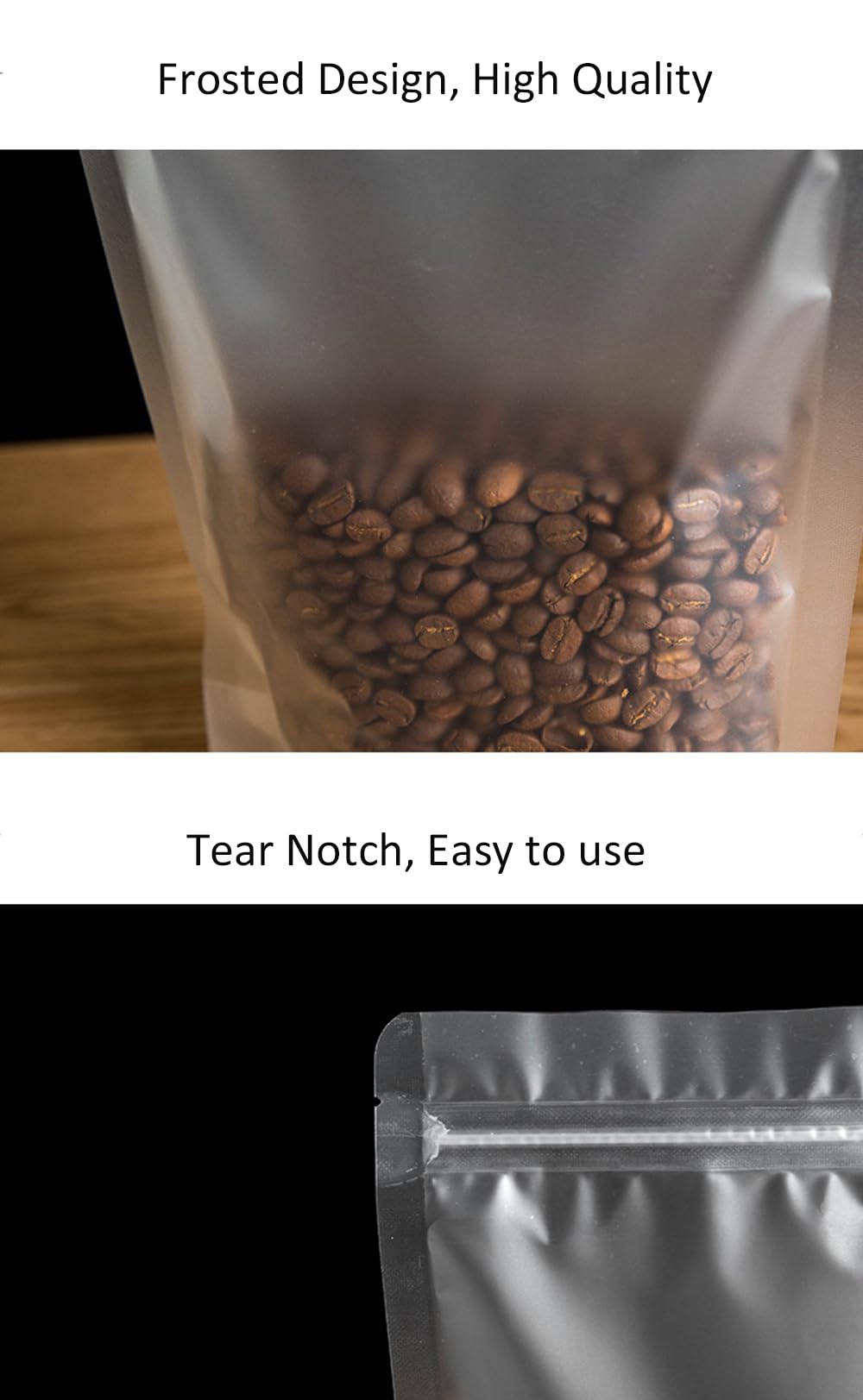 Frosted Stand-Up Zip-lock Bag - 80Pcs Resealable Bags for Packaging,Mylar Bags with Zipper Strip Storage Solution for Home and Kitchen（3.54x7Inches, 200microns)