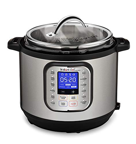 Instant Pot Duo Plus 9-in-1 Electric Pressure Cooker, Sterilizer, Slow Cooker, Rice Cooker, Steamer, Saute, 8 Quart, 15 One-Touch Programs & ant Pot Tempered Glass lid, Clear 10 Inch (26 cm) 8 Quart