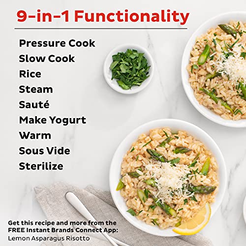 Instant Pot Duo Plus 9-in-1 Electric Pressure Cooker, Sterilizer, Slow Cooker, Rice Cooker, Steamer, Saute, 8 Quart, 15 One-Touch Programs & ant Pot Tempered Glass lid, Clear 10 Inch (26 cm) 8 Quart