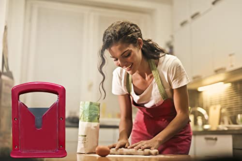 Bagel Slicer, Safety Handle,Bagel Cutter Stainless Steel (Red)