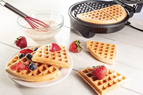 Waffle Maker by Cucina Pro - Non-Stick Waffler Iron with Adjustable Browning Control, Griddle Makes 7 Inch Thin, American Style Waffles for Breakfast, Great for Holiday Breakfast or Gift