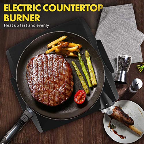 Techwood 1100W Portable Electric Coil Hot Plate Single Burner for Cooking, Countertop Cooktop Stainless Steel Electric Stove, Easy Clean, Upgraded Version