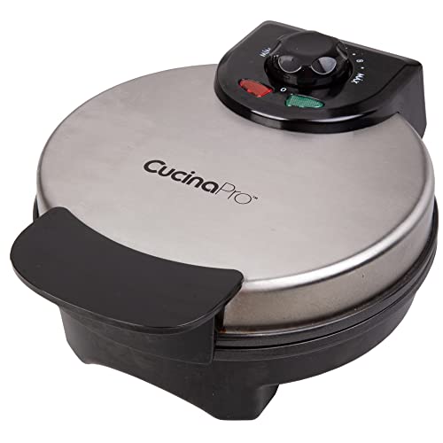 Waffle Maker by Cucina Pro - Non-Stick Waffler Iron with Adjustable Browning Control, Griddle Makes 7 Inch Thin, American Style Waffles for Breakfast, Great for Holiday Breakfast or Gift