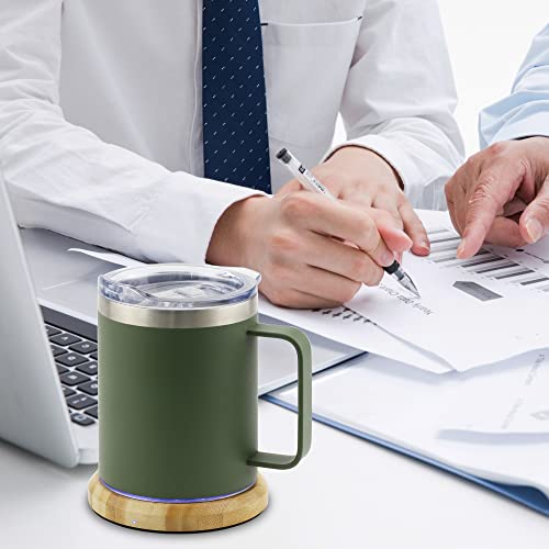 131℉ Self Heating Coffee Mug,Coffee Warmer with Mug Set,USB Powered Electric Heated Coffee Mug,Coffee Cup Heated for Desk Home & Office,Coffee Gifts(12oz Green)