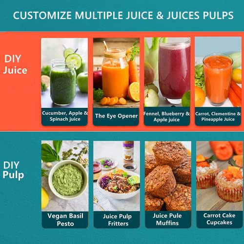 Juicer Machines, Juilist New Generation Compact Centrifugal Juicer Extractor for Fruits and Vegetables with 3” Wide Mouth, 400W Motor Easy to Clean with Anti-Drip, BPA-Free, Recipe & Brush Included