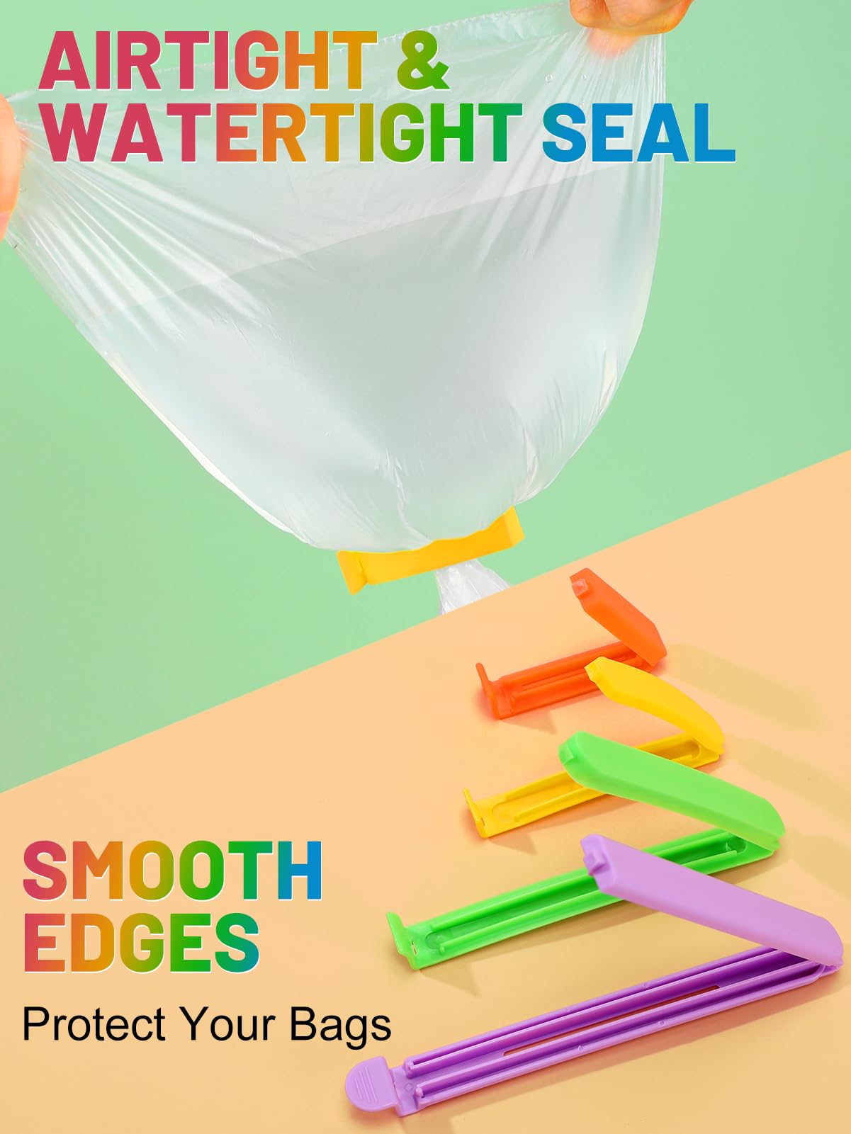 Set of 38 Plastic Chip Clips Bag Sealing Clips for Food and Snack Storage (2.3 in, 3.6 in, 5 in, 6.3 in)