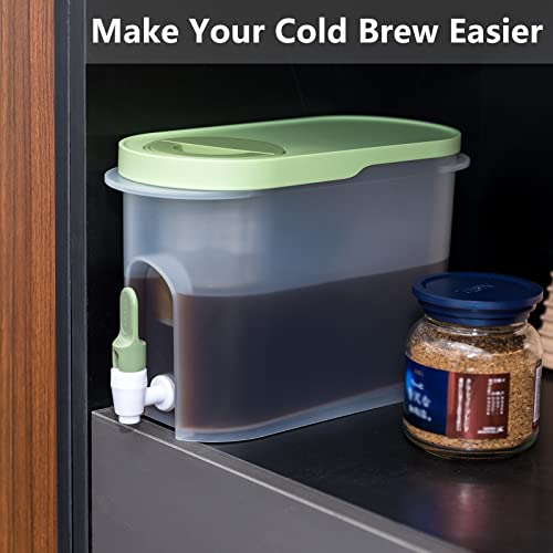 PARBEE 1 Gallon Cold Brew Coffee Maker, Iced Coffee Maker with Ultra Fine Stainless Steel Mesh Filter and Spigot, Cold Brew Pitcher & Tea Infuser, Lemonade Drink Dispenser with Infuser