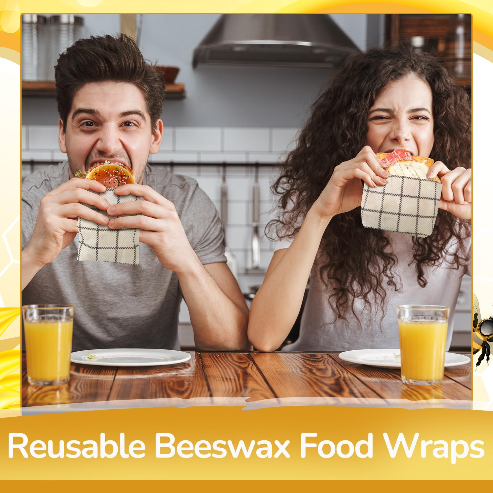 Mindsoft 17 x 23 Inch Reusable Beeswax Food Wrap for Bread Sandwich Wrapper Beeswax Paper Organic Bowl Dishes Covers Sustainable Food Cheese Fruit Snacks Storage Containers Keeper