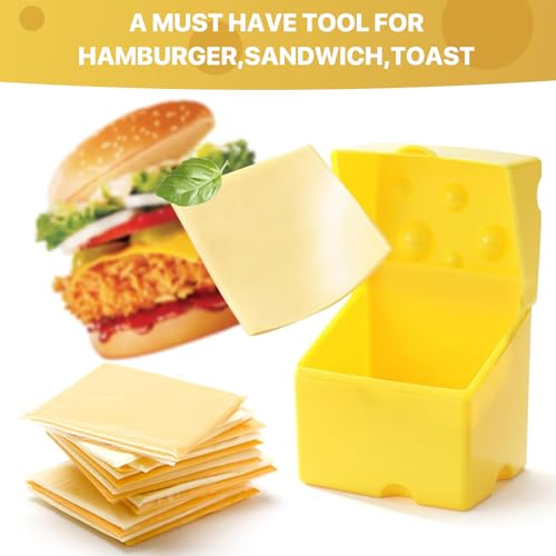 Sliced Cheese Container for Fridge,Plastic Slice Cheese Container with lid,Sliced Cheese Saver Keeper,Butter Block Cheese Slice Storage Box,Dishwasher-Safe,BPA Free – Keeps Cheese Fresh (1pc)