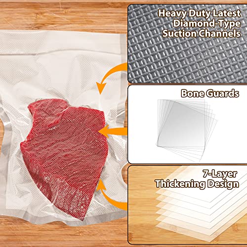 Vacuum Sealer Bags, 2 Pack 8"x50' Food Vacuum Bags Rolls BPA FREE Heavy Duty Vacuum Seal Bags