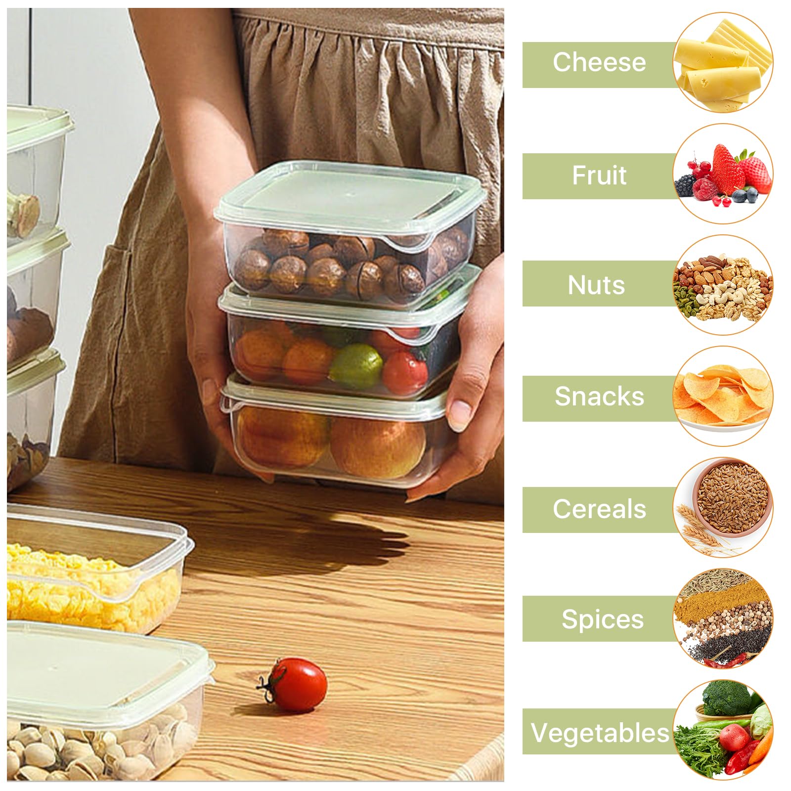 Lainballow 4 Pcs Cheese Container For Refrigerator, Plastic Cheese Slice Holder with Lids, Sliced Cheese Keeper For Fridge, Airtight Cheese Box for Refrigerator Food