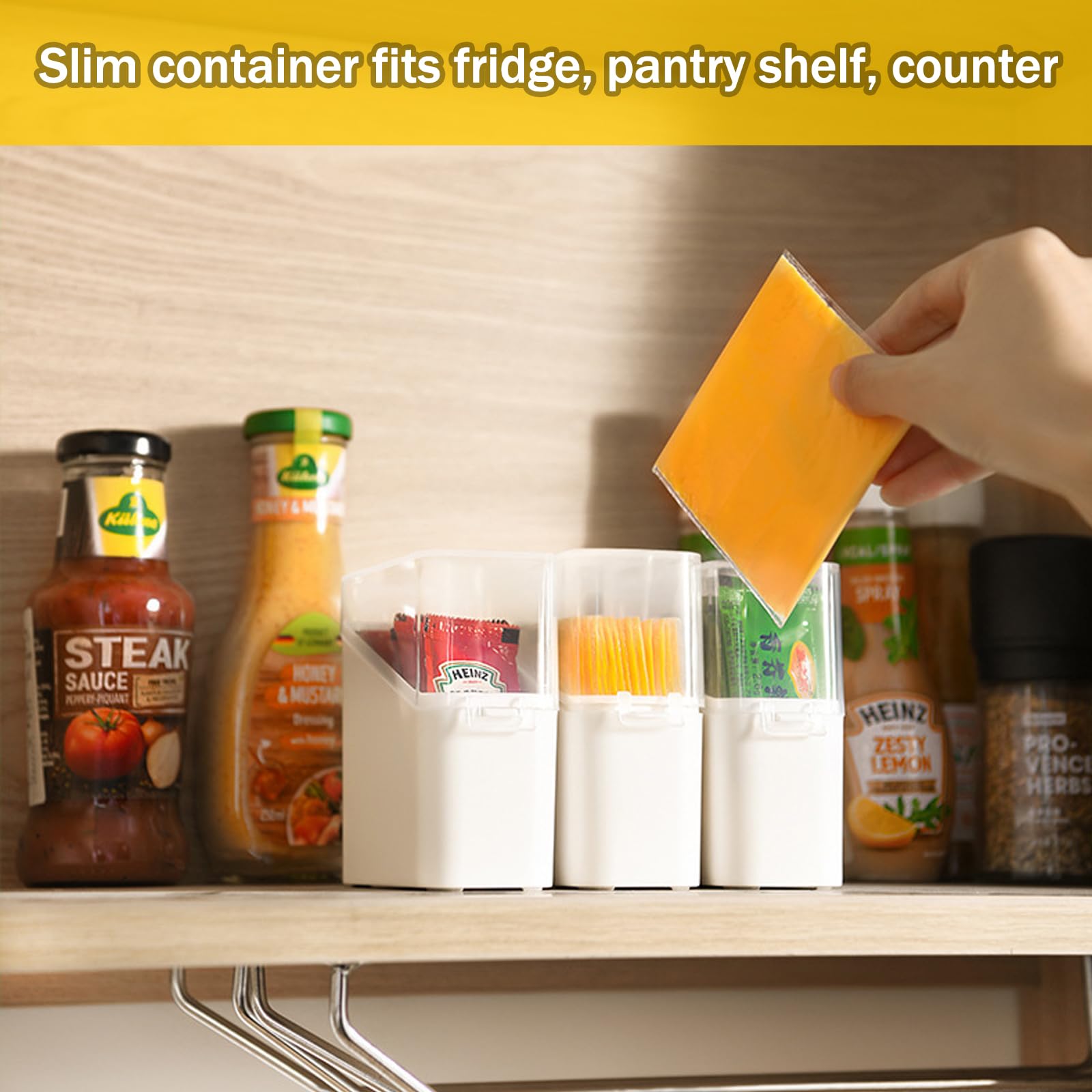 PARBEE Sliced Cheese Container for Fridge, 2 Pack Airtight Clear Slice Holder to Keep Cheese Fresh Longer