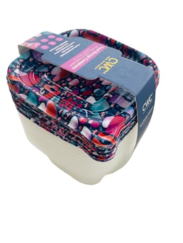 COOK WITH COLOR Containers with Lids - Plastic Food Storage Containers - Meal Prep Containers -10 Lunch Containers with 10 Lids, Airtight Reusable Containers -33.8 Oz / 1 L (BLUSHROOMS)