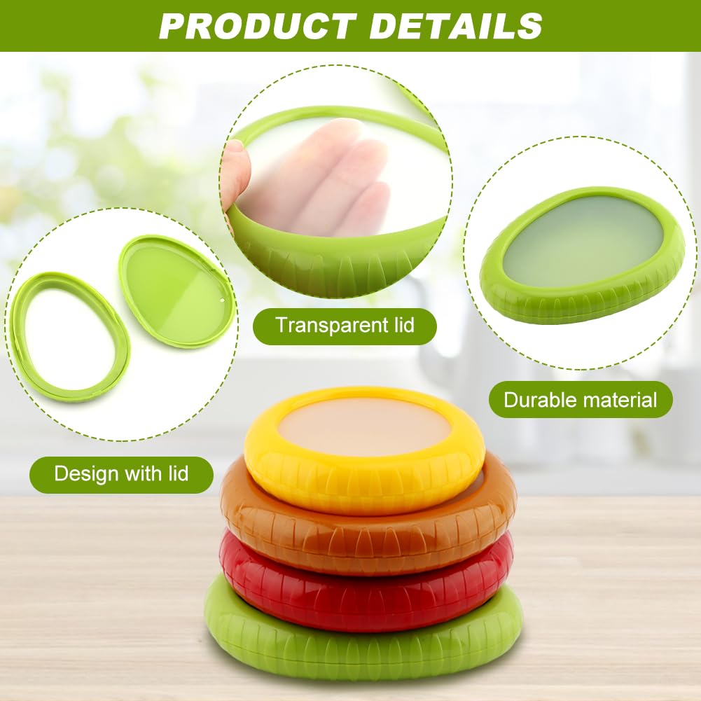 JIANWEI Avocado Storage Container-4pcs Fruit and Vegetable Storage Containers, Reusable Refrigerator Lemon Keeper Onion Storage Containers With Lid Easy To Clean For Apples, Tomato(4)