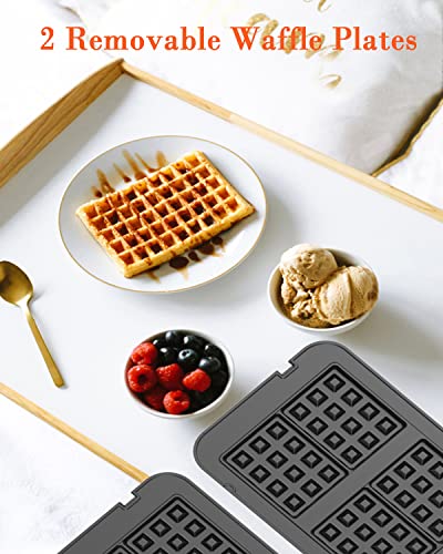 6 in 1 Indoor Grill with Waffle Plates, Panini Press Grill Sandwich Maker, CATTLEMAN CUISINE Electric Contact Grill and Griddle with Removable Nonstick Grill Plates, Smart Probe, LCD Display, 1600W