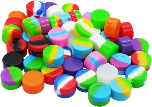 KUVIS 5ml Silicone Wax Containers Concentrate Airtight Oil Non-stick Jars Food Grade (20)